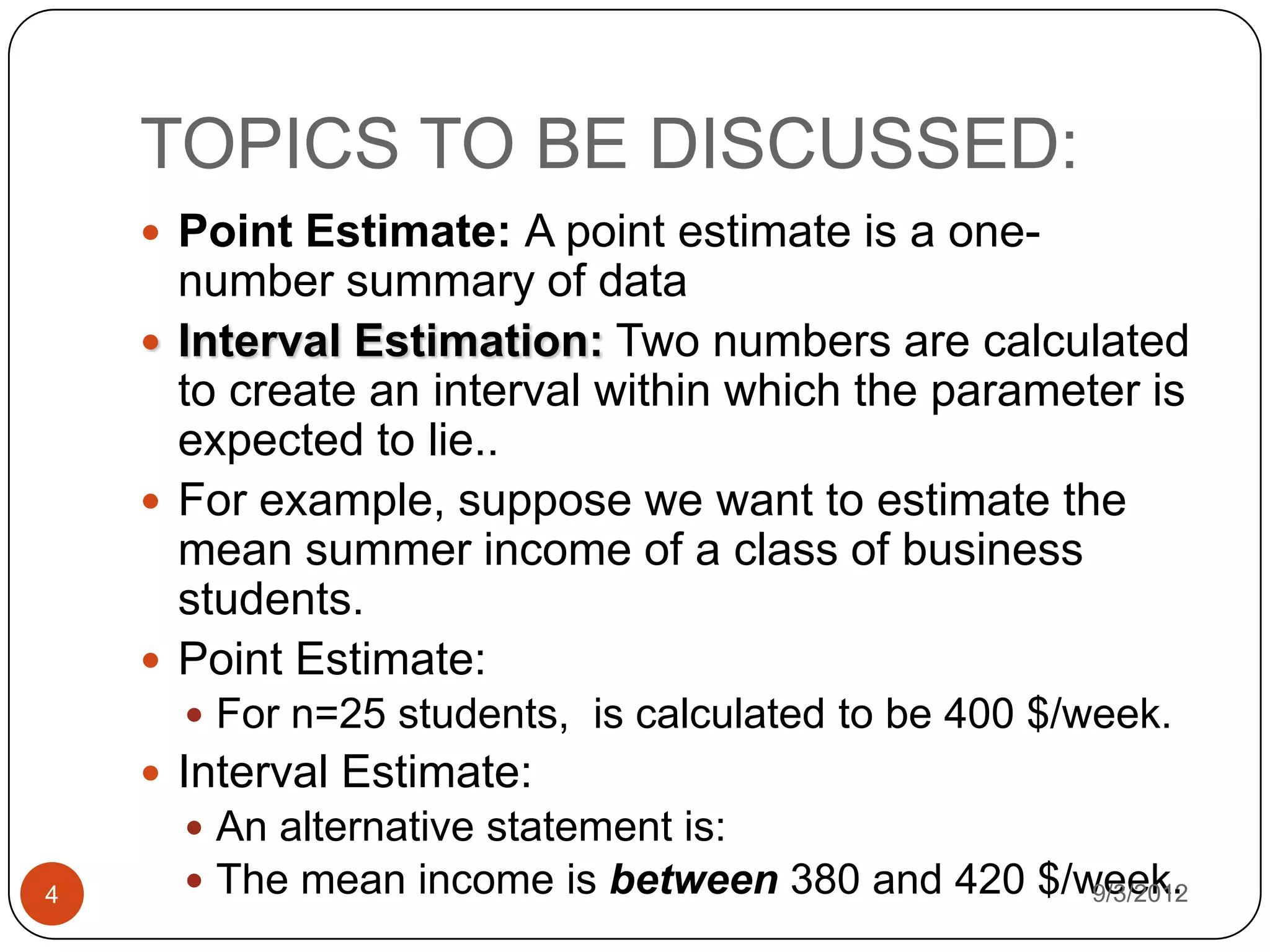 Theory of estimation | PPTX