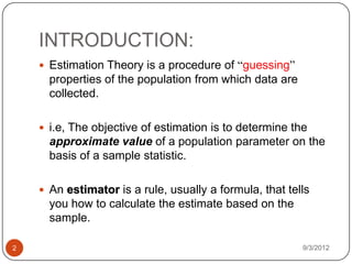 Theory of estimation | PPTX