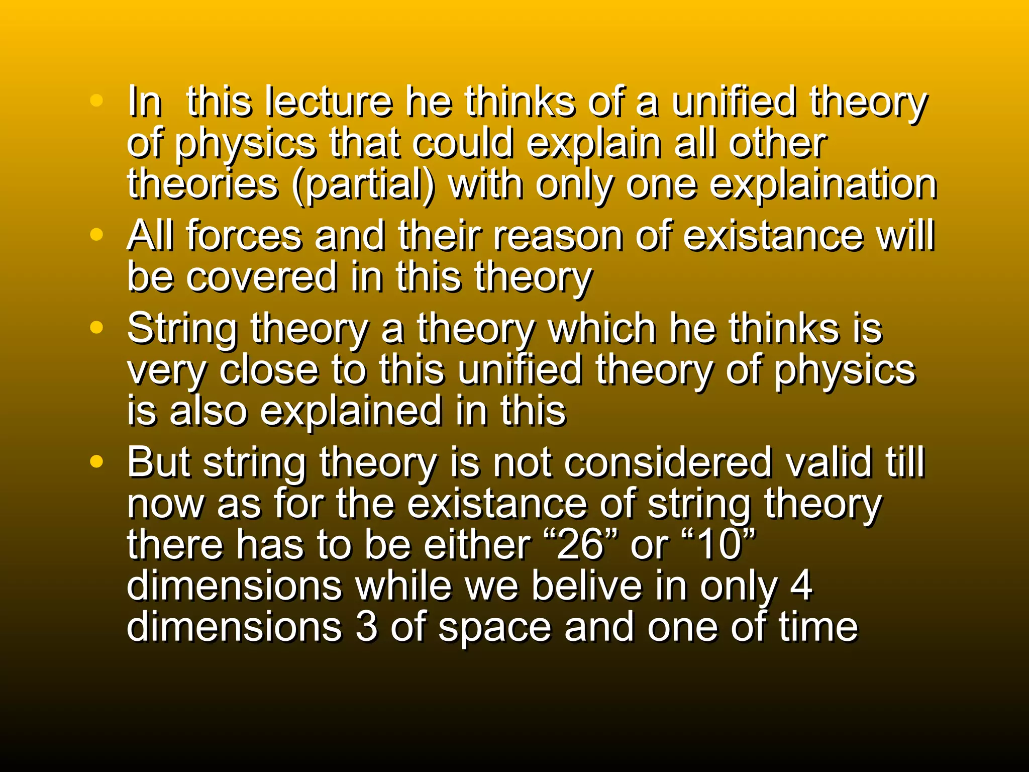 Theory of everything ppt | PPT