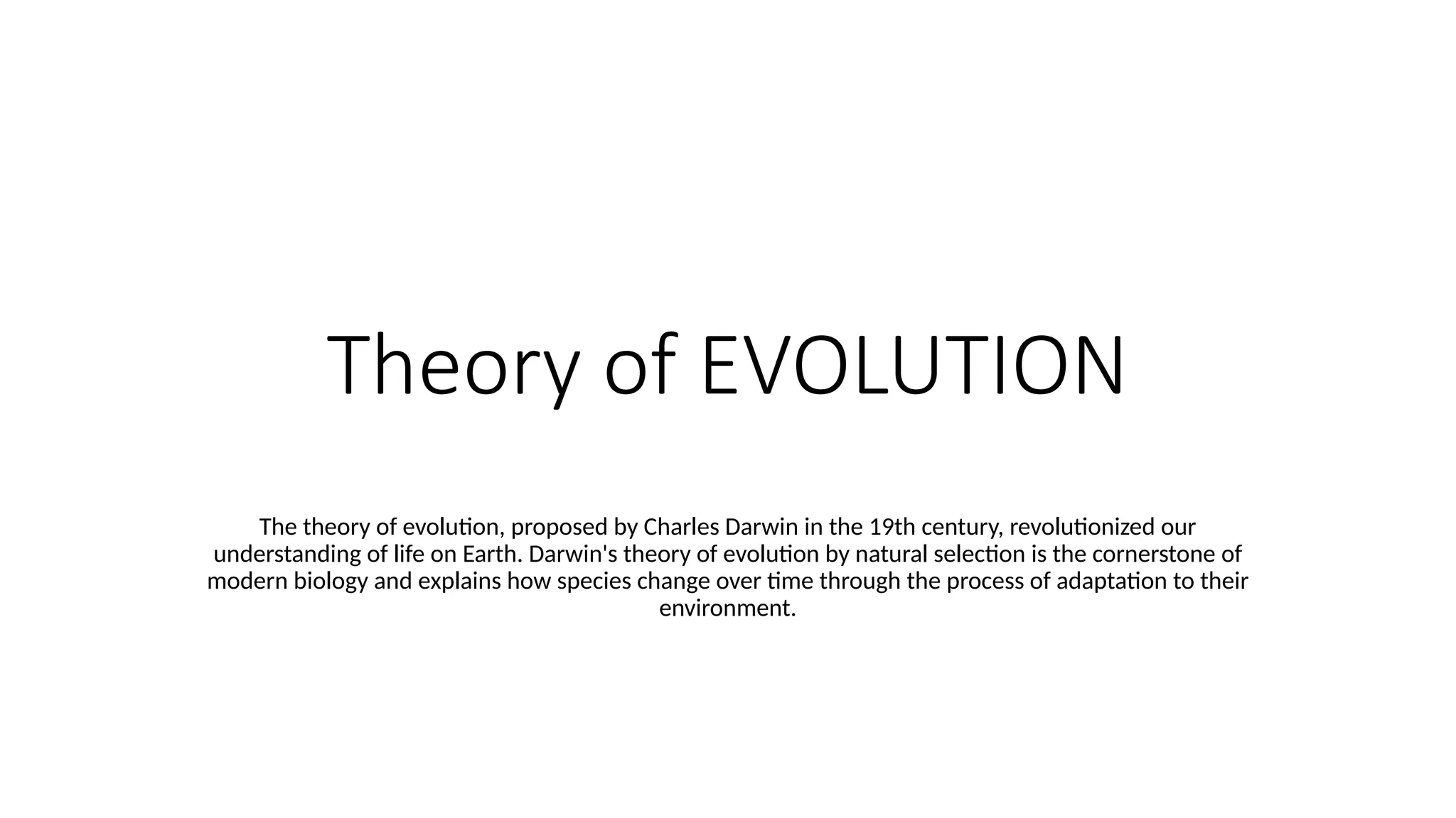 Theory of EVOLUTION.pptx BY CHARLES DARWIN | PPT
