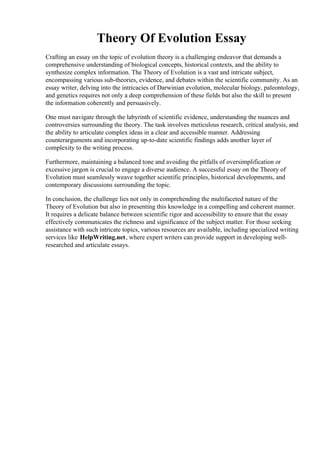 Theory Of Evolution Essay.pdf
