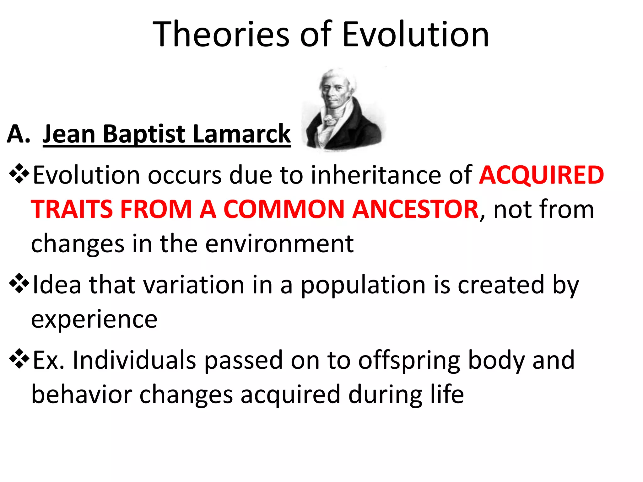 Theory of evolution notes | PPTX