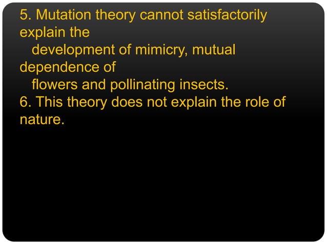 Theory of evolution through mutation of Hugo de Vries | PPTX