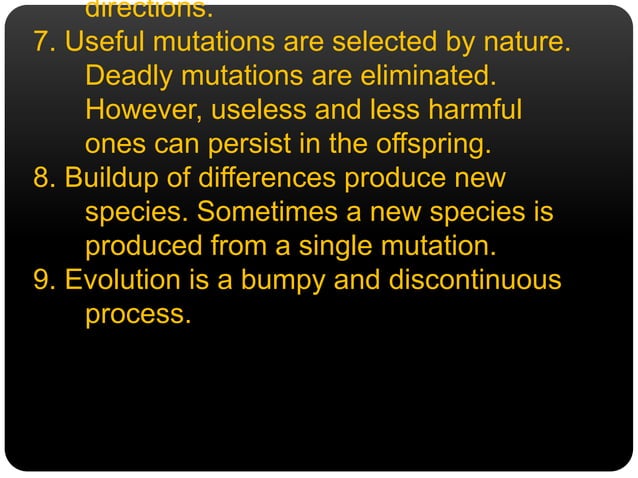 Theory of evolution through mutation of Hugo de Vries | PPTX