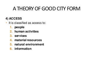 Theory of Good City Form - Kevin Lynch - Reading Presentation | PDF