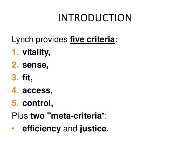 Theory of Good City Form - Kevin Lynch - Reading Presentation | PDF
