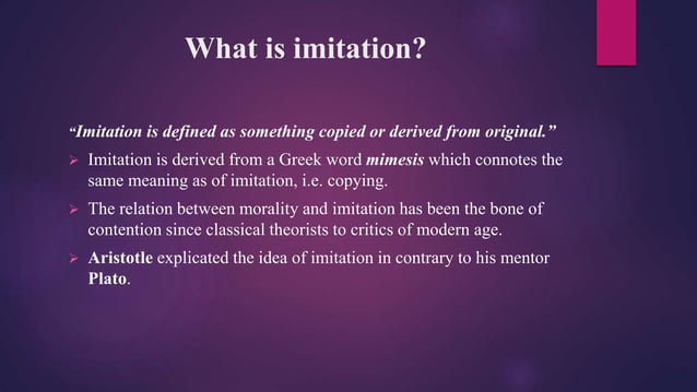 theory of imitation g1.pptx | Poetry | Books and Literature