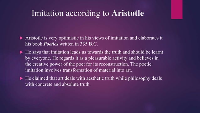 theory of imitation g1.pptx | Poetry | Books and Literature