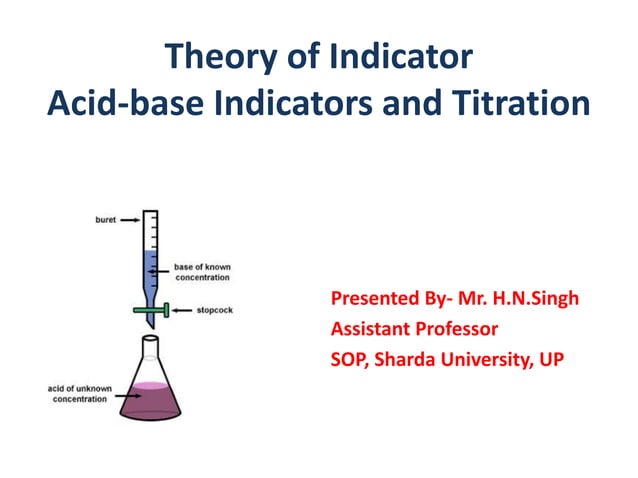 Theory of indicator | PPTX | Chemistry | Science