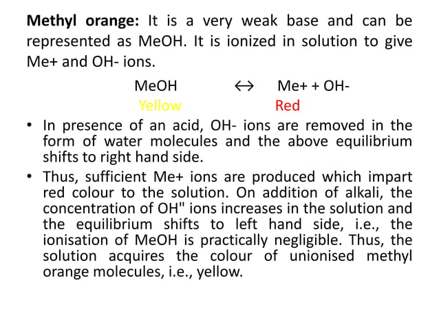Theory of indicator | PPTX | Chemistry | Science