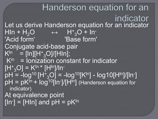 Theory of Indicators/choice of indicator/acid base indicator | PPTX