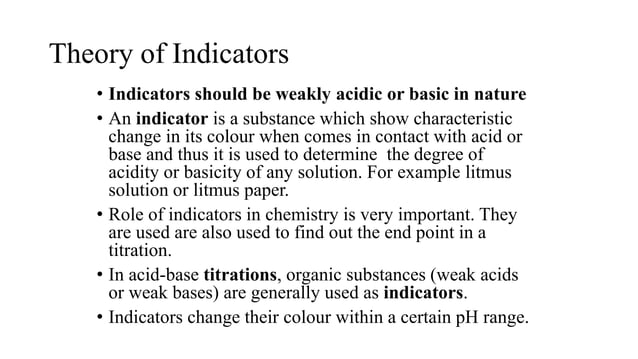 Theory of Indicators.pptx | Chemistry | Science