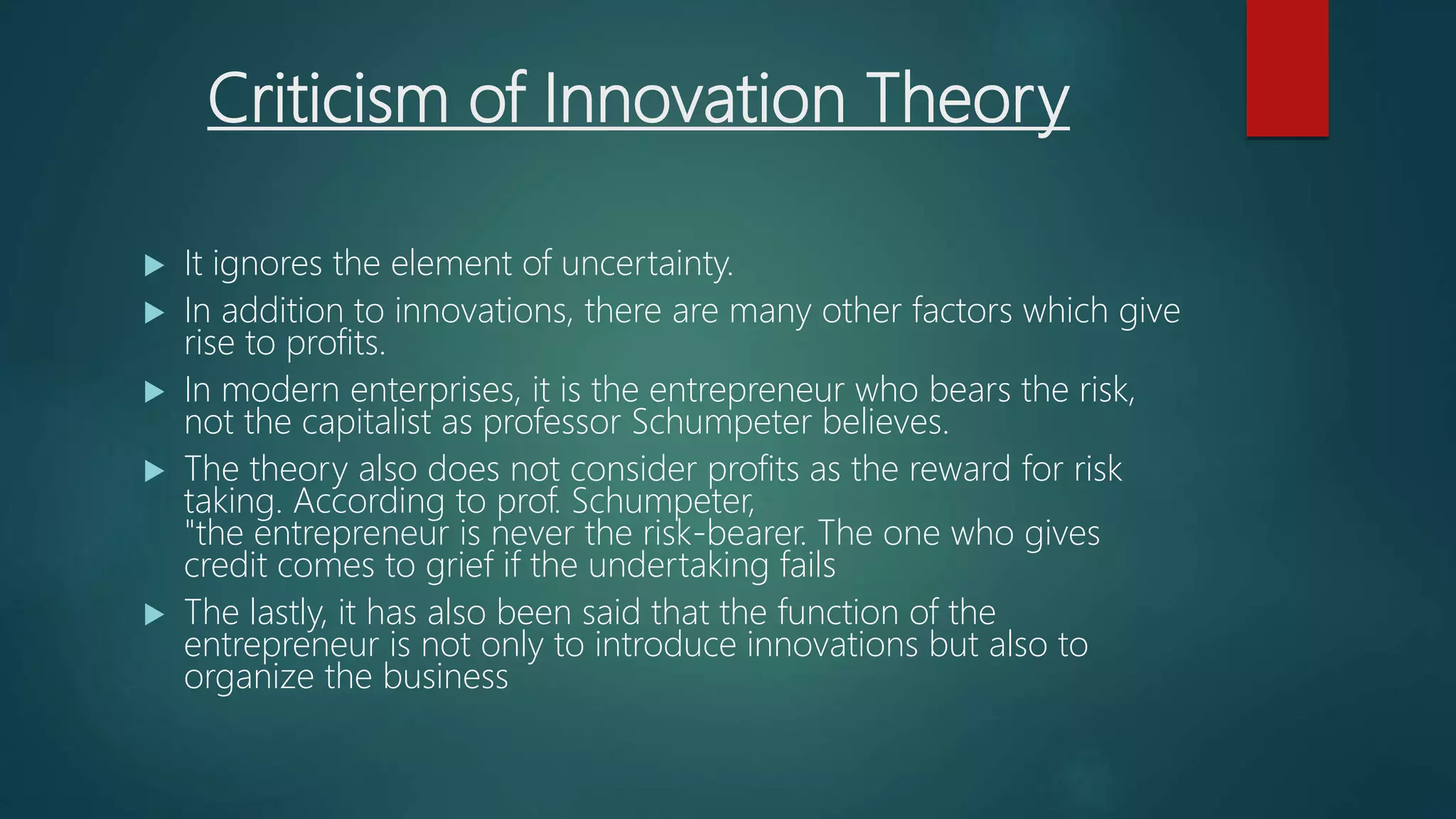 Theory of innovation by scumpeter | PPTX