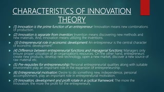 Theory of innovation by scumpeter | PPTX