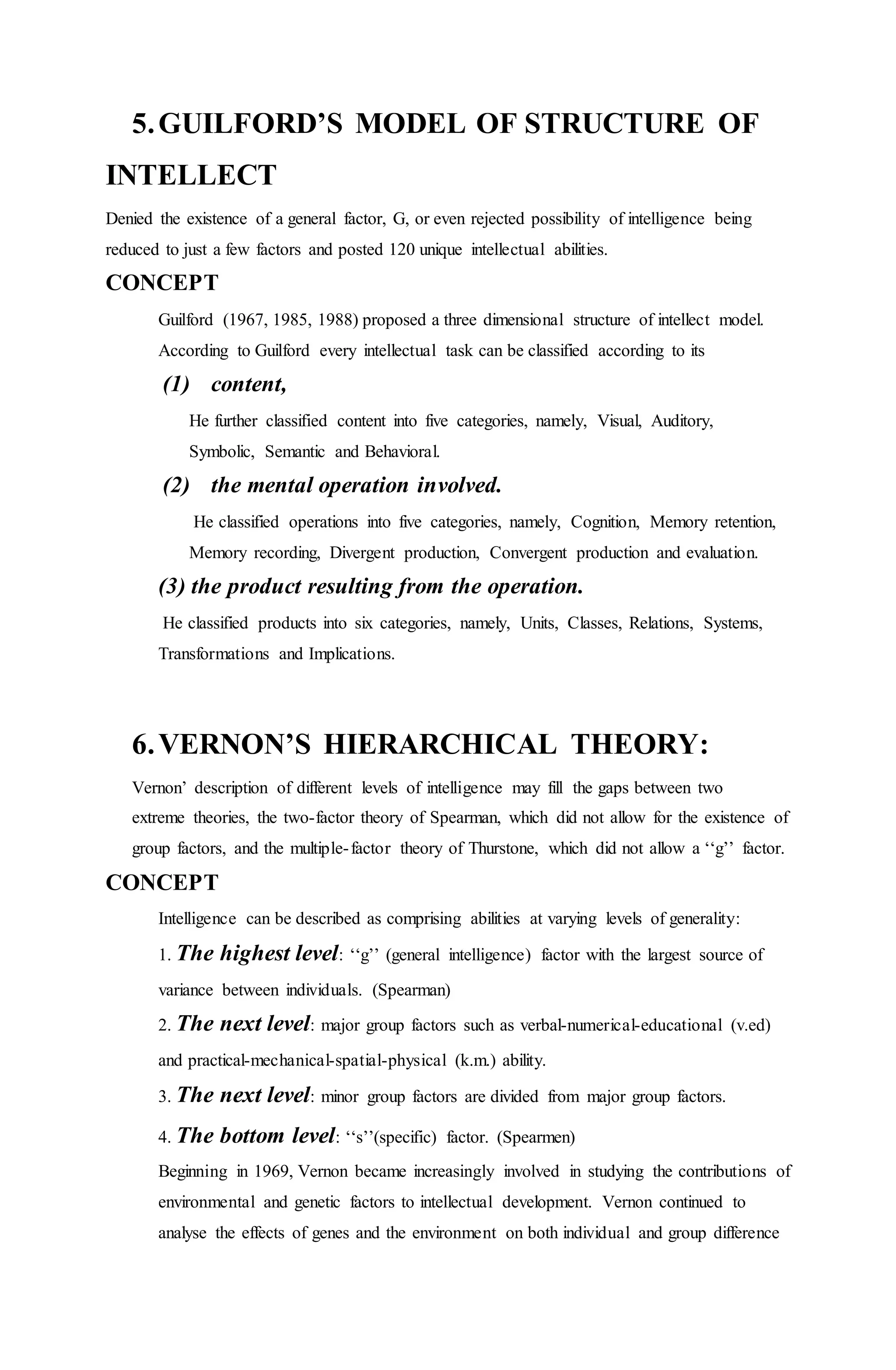 Theories of intelligence | DOCX