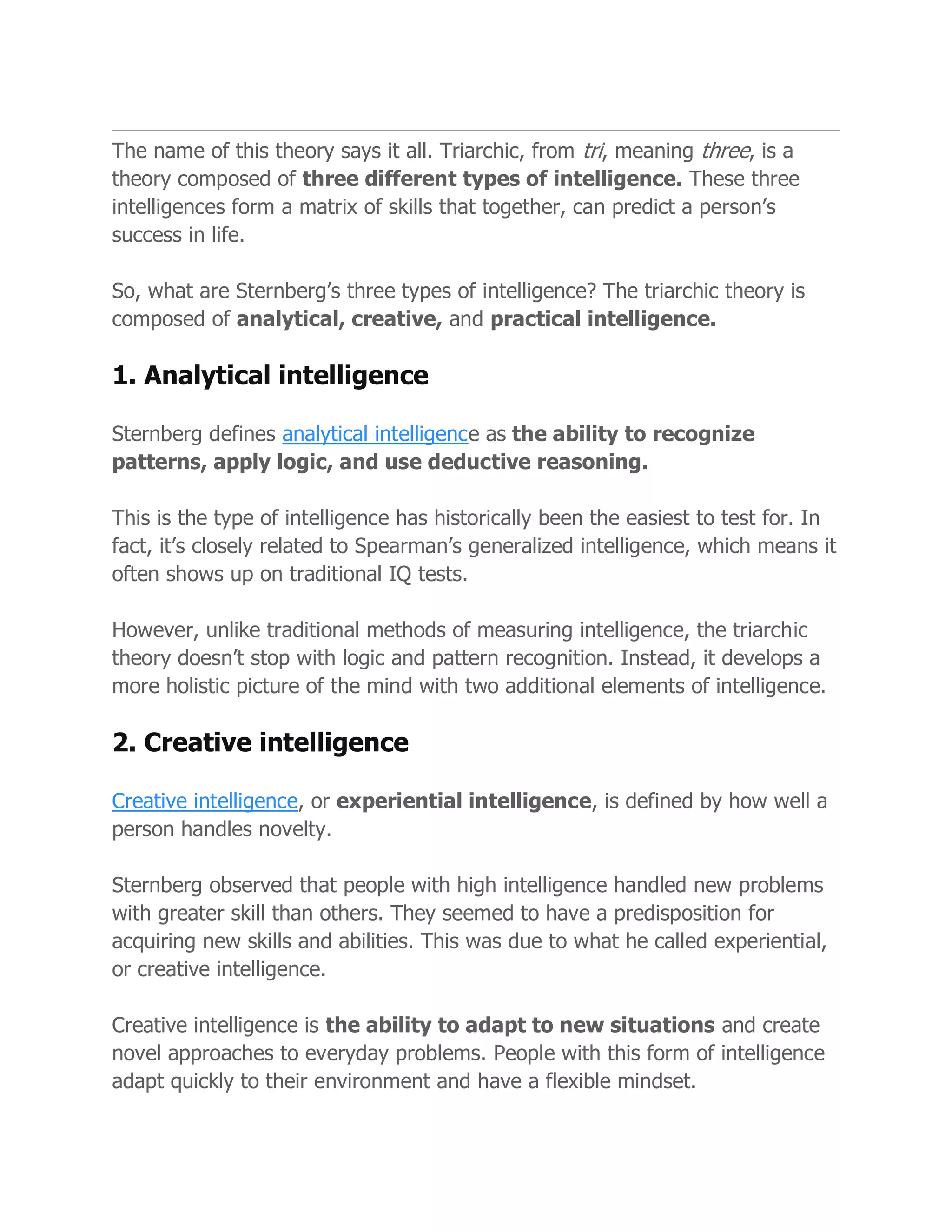 Theory of intelligence | PDF | Educational Assessment | Education