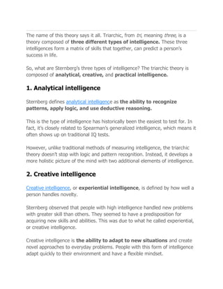 Theory of intelligence | PDF | Educational Assessment | Education