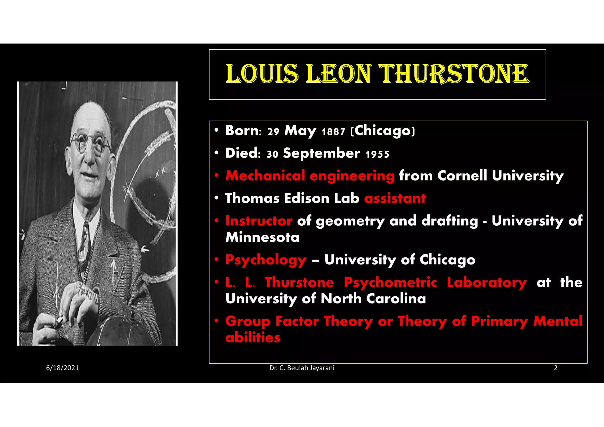 Theory of intelligence thurstone | PDF