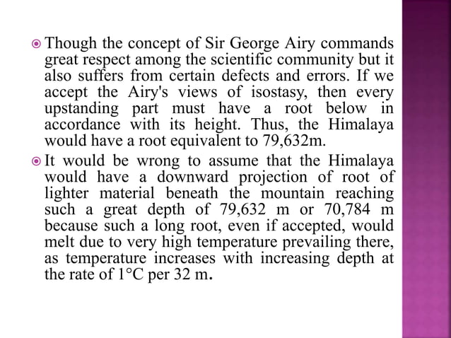 Theory of isostacy | PPTX