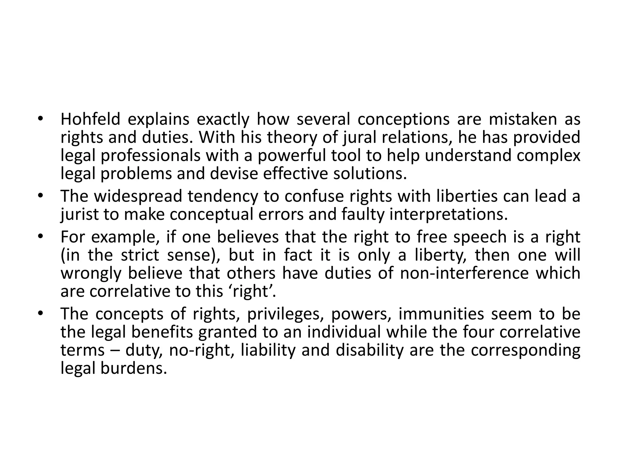 Theory of Jural Relations HOHFELD.pptx