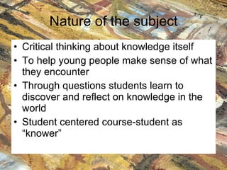 Theory of knowledge (tok) | PPT