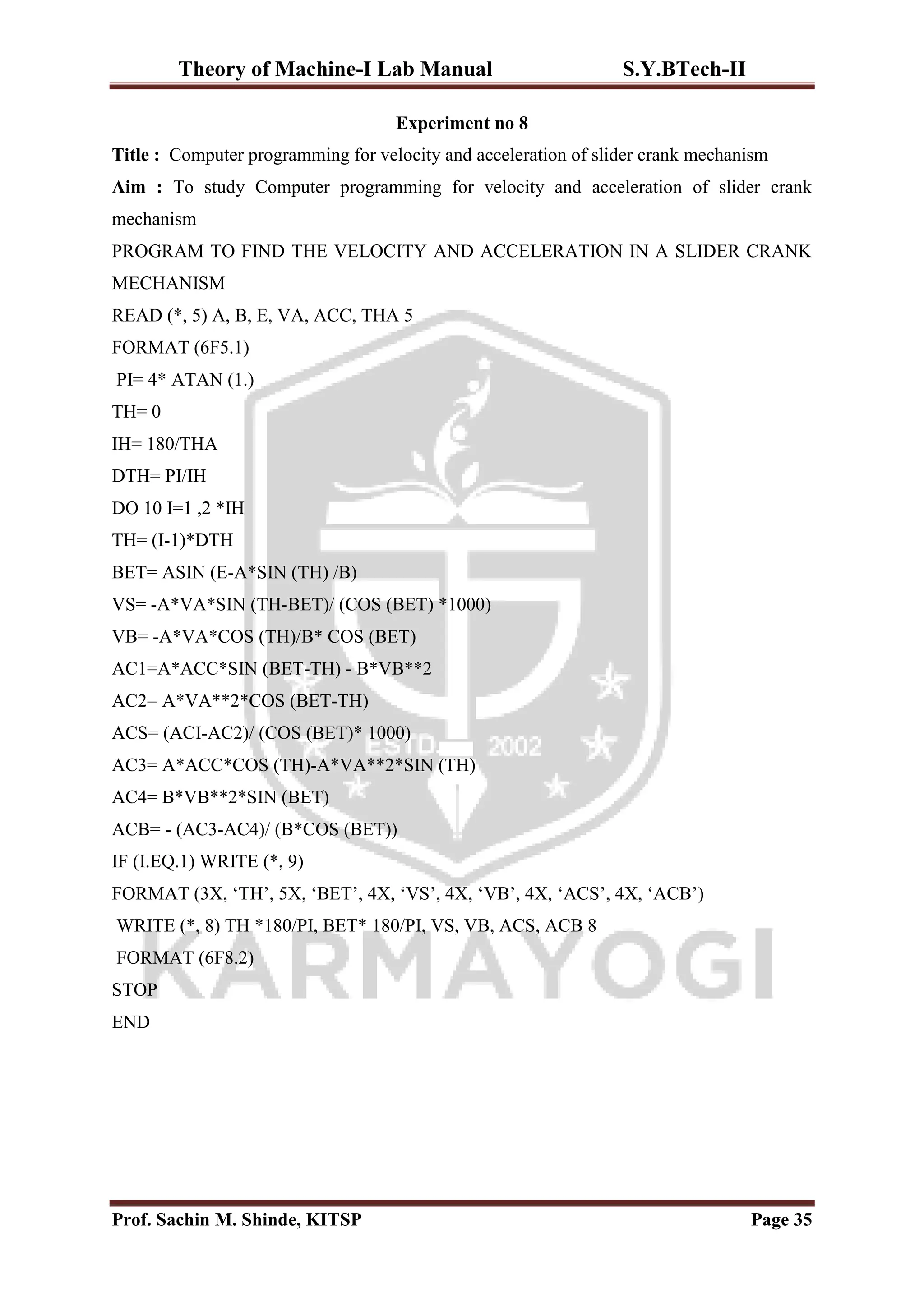 Theory of Machine-I Lab DBATU manual.pdf