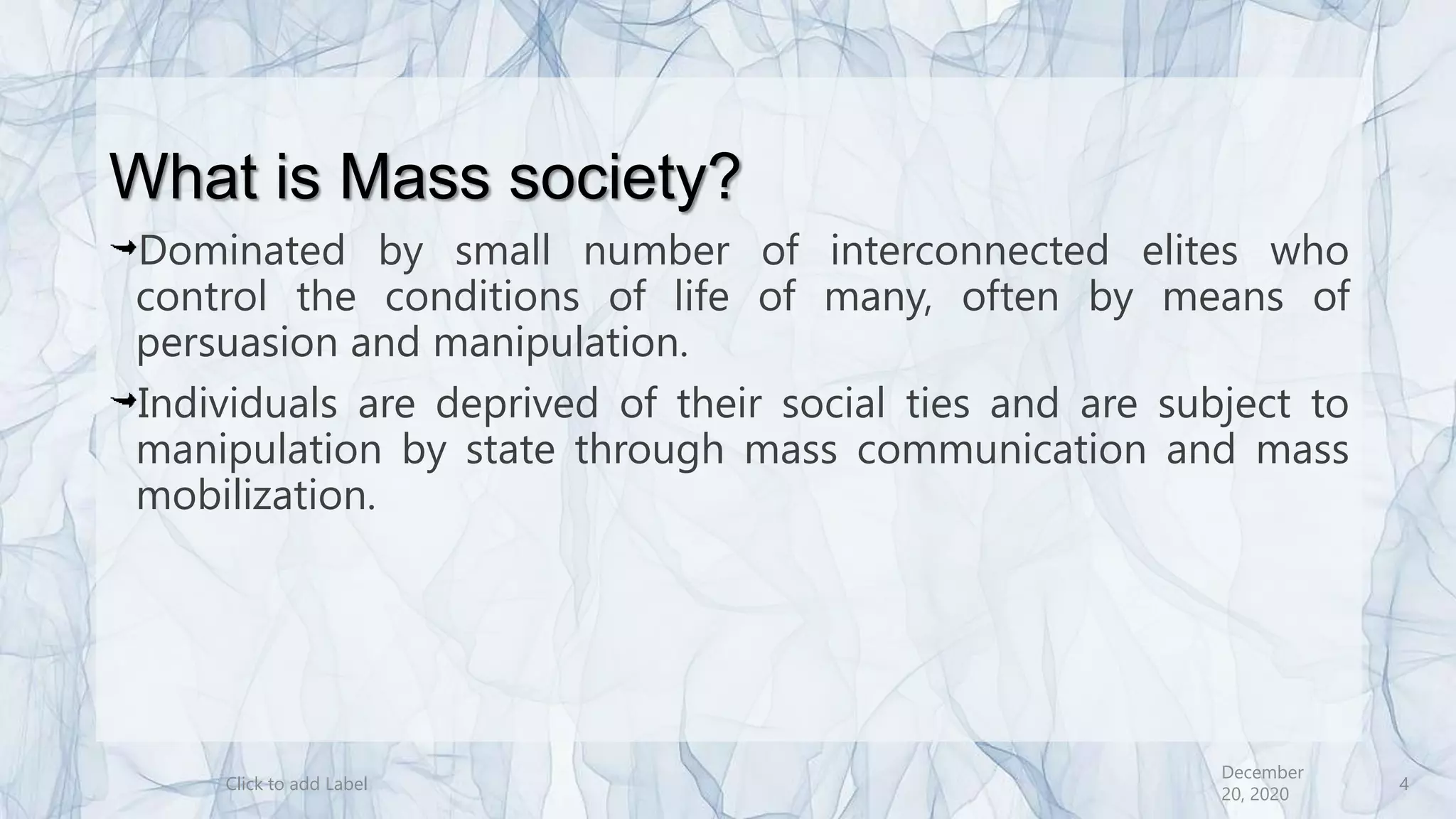 Theory of mass society | PPTX