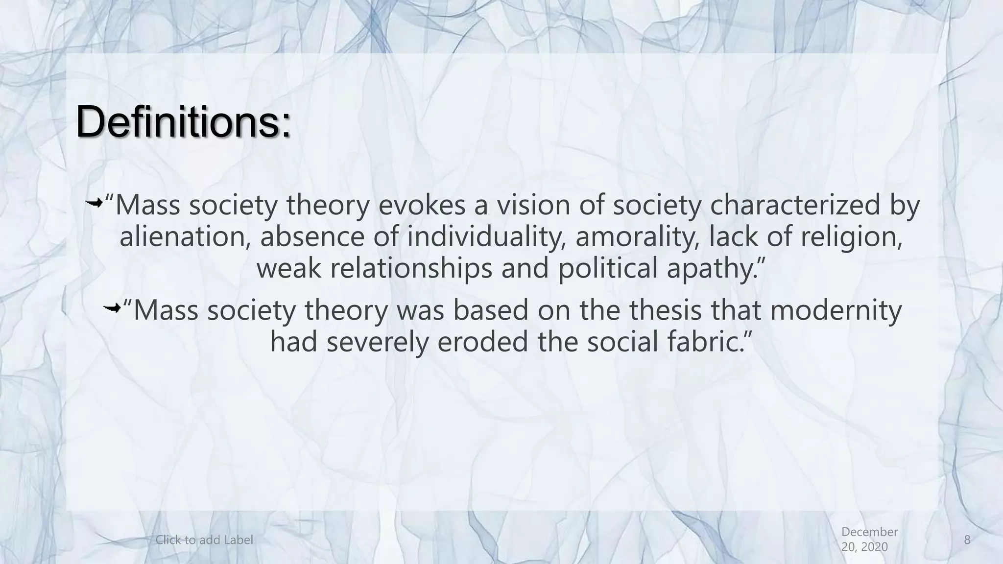 Theory of mass society | PPTX