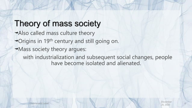 Theory of mass society | PPTX