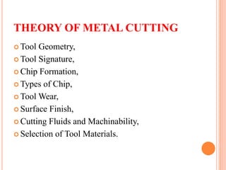 Theory of metal cutting | PPTX