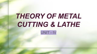 Theory of metal cutting | PDF