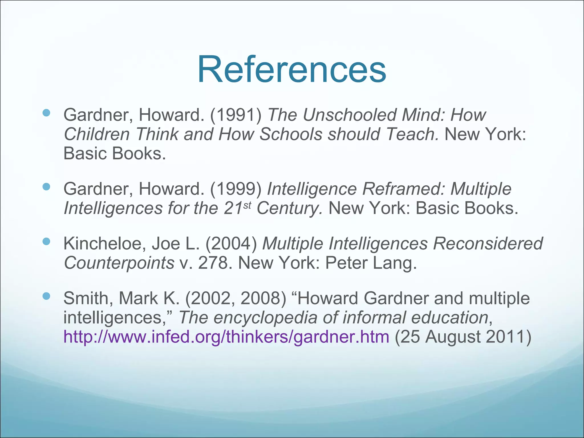 Theory of multiple intelligences | PPT