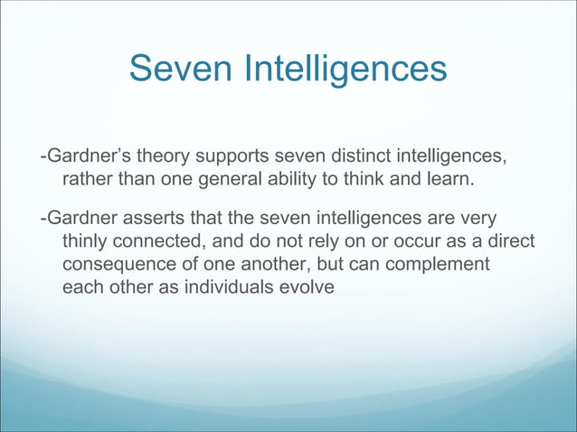 Theory of multiple intelligences | PPT | Educational Assessment | Education
