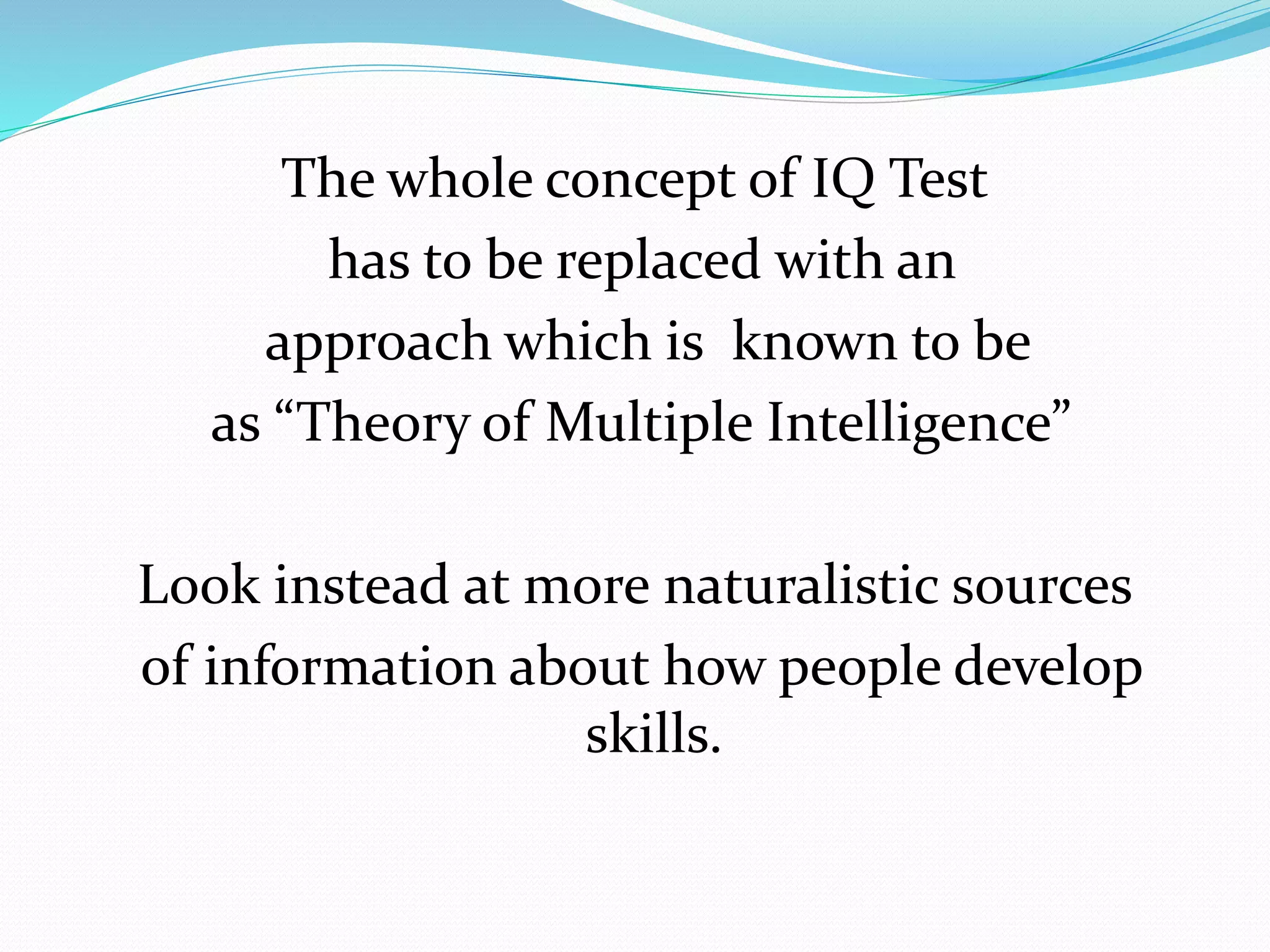 Howard Gardner's Theory of Multiple Intelligences (Chapter 1) | PPTX