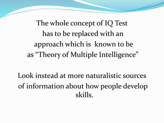 Howard Gardner's Theory of Multiple Intelligences (Chapter 1) | PPTX