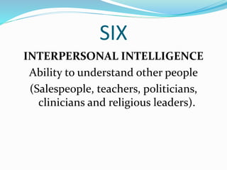 Howard Gardner's Theory of Multiple Intelligences (Chapter 1) | PPTX