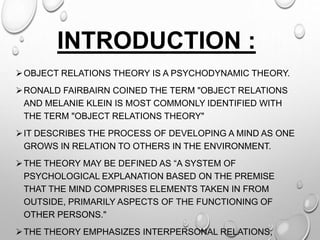 Theory of object relation | PPTX