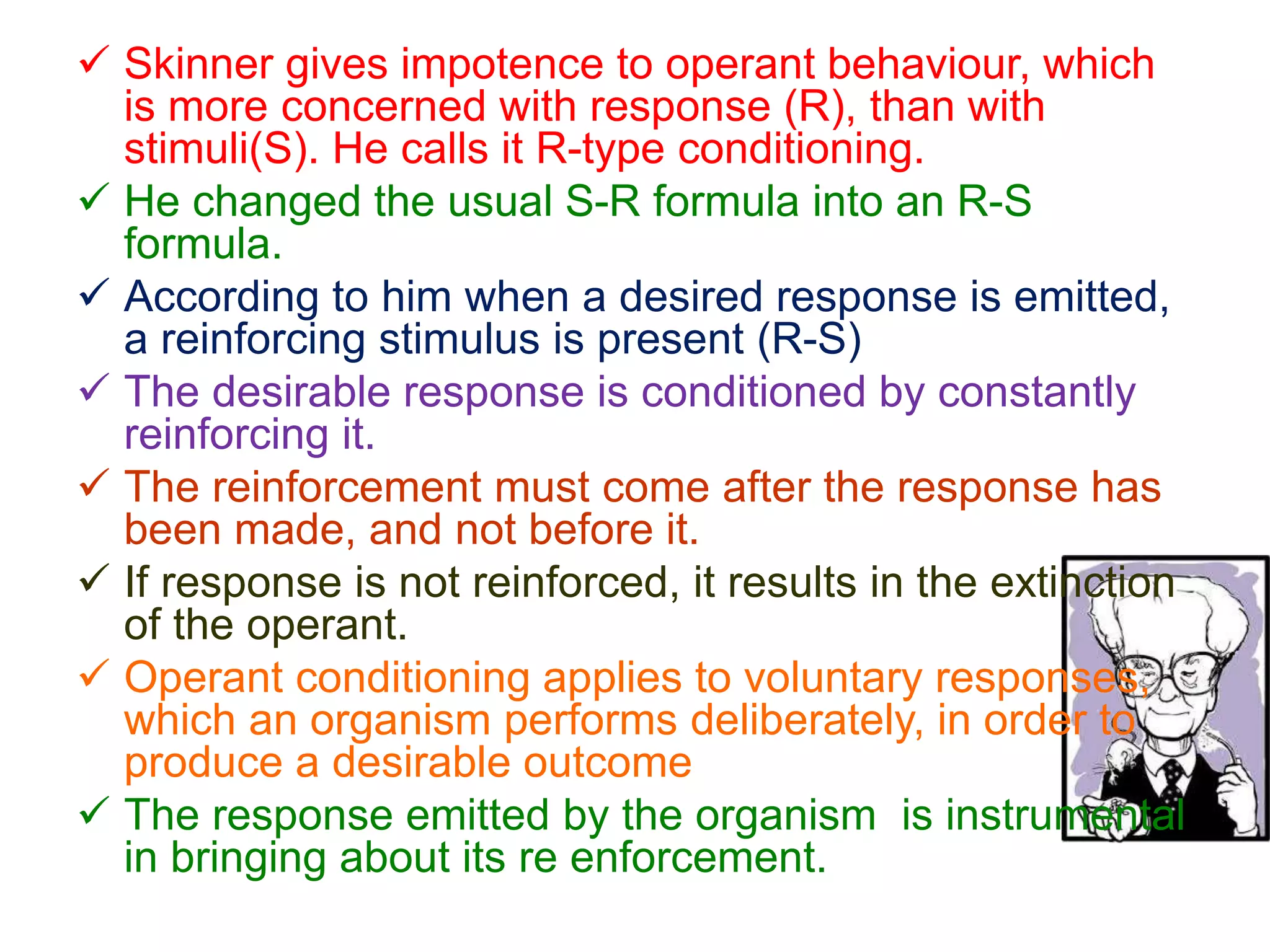 Theory of Operant Conditioning - B F Skinner | PPTX