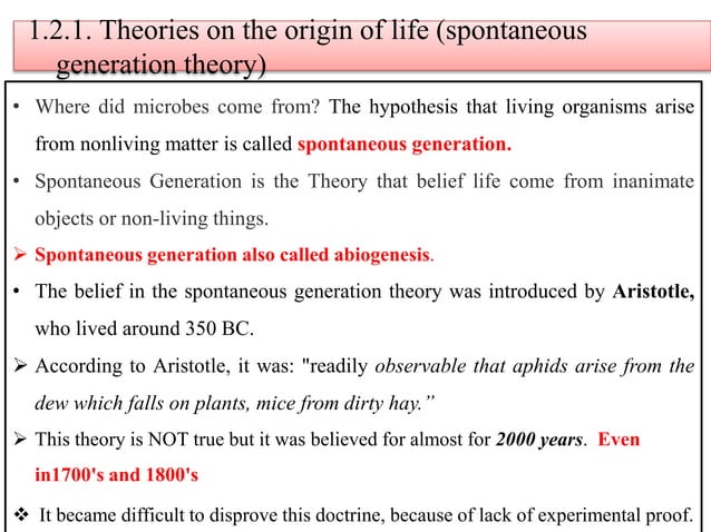 theory of origin of life.pptx | Chemistry | Science