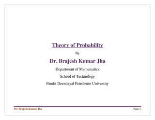 Theory of probability | PDF