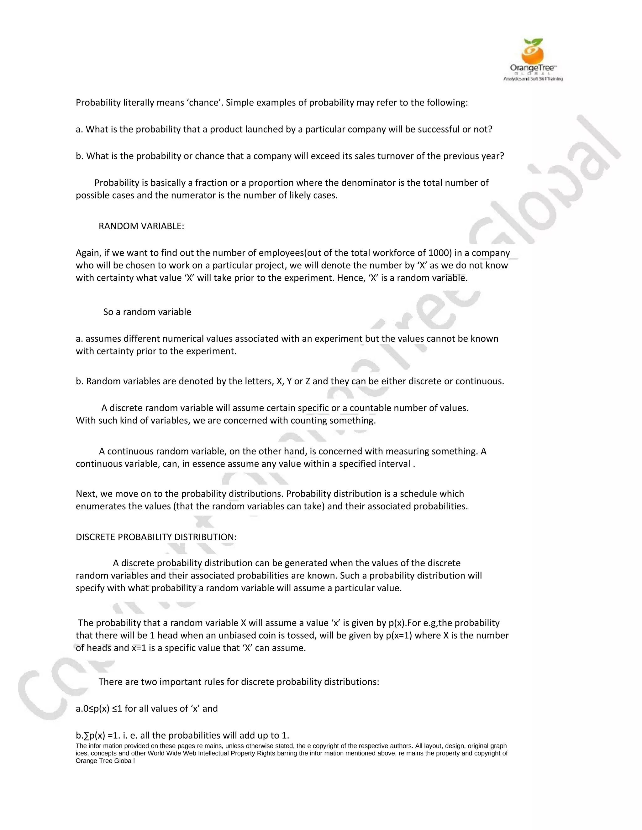Theory of probability and probability distribution | DOC
