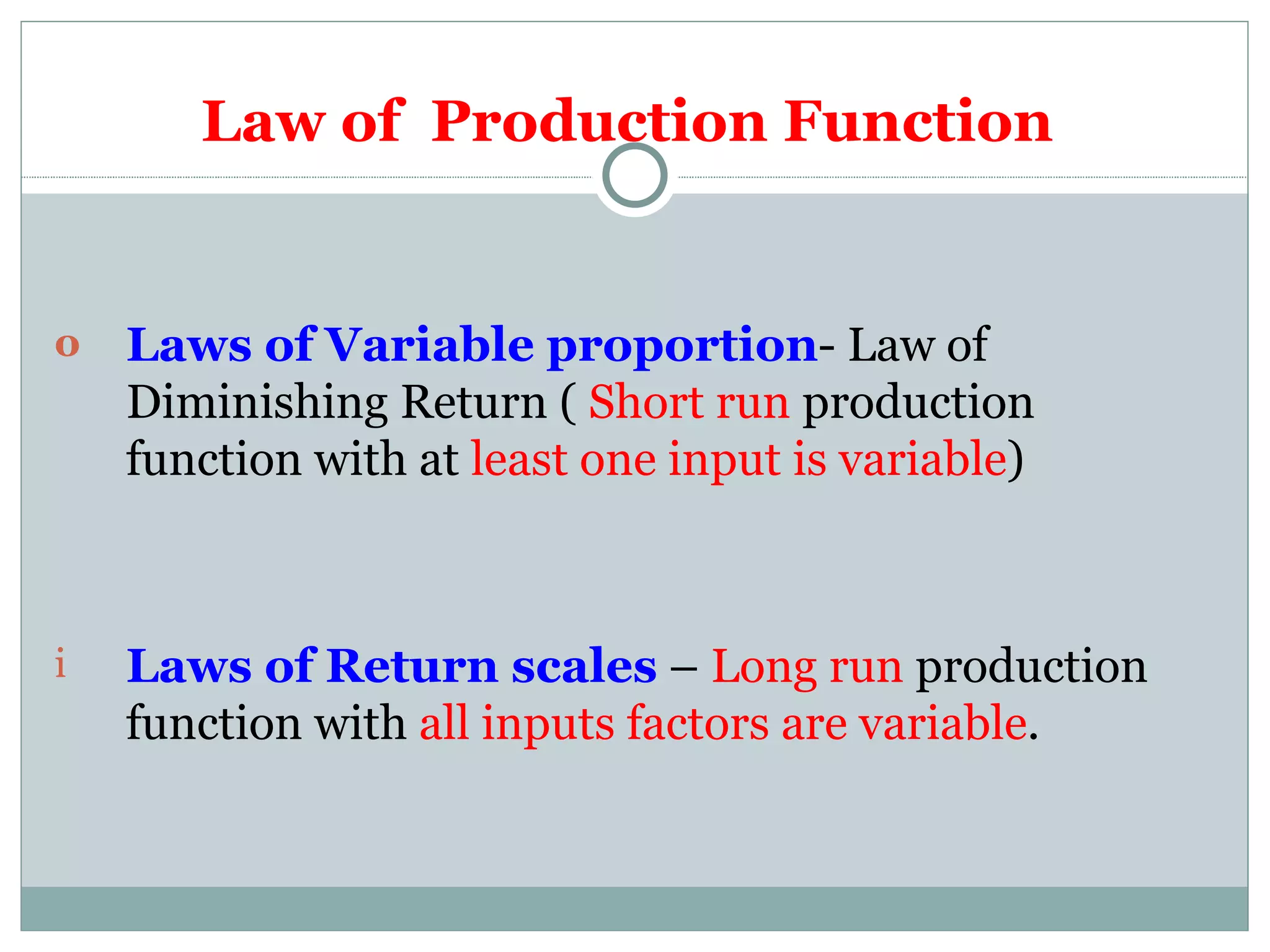 Theory of Production | PPT