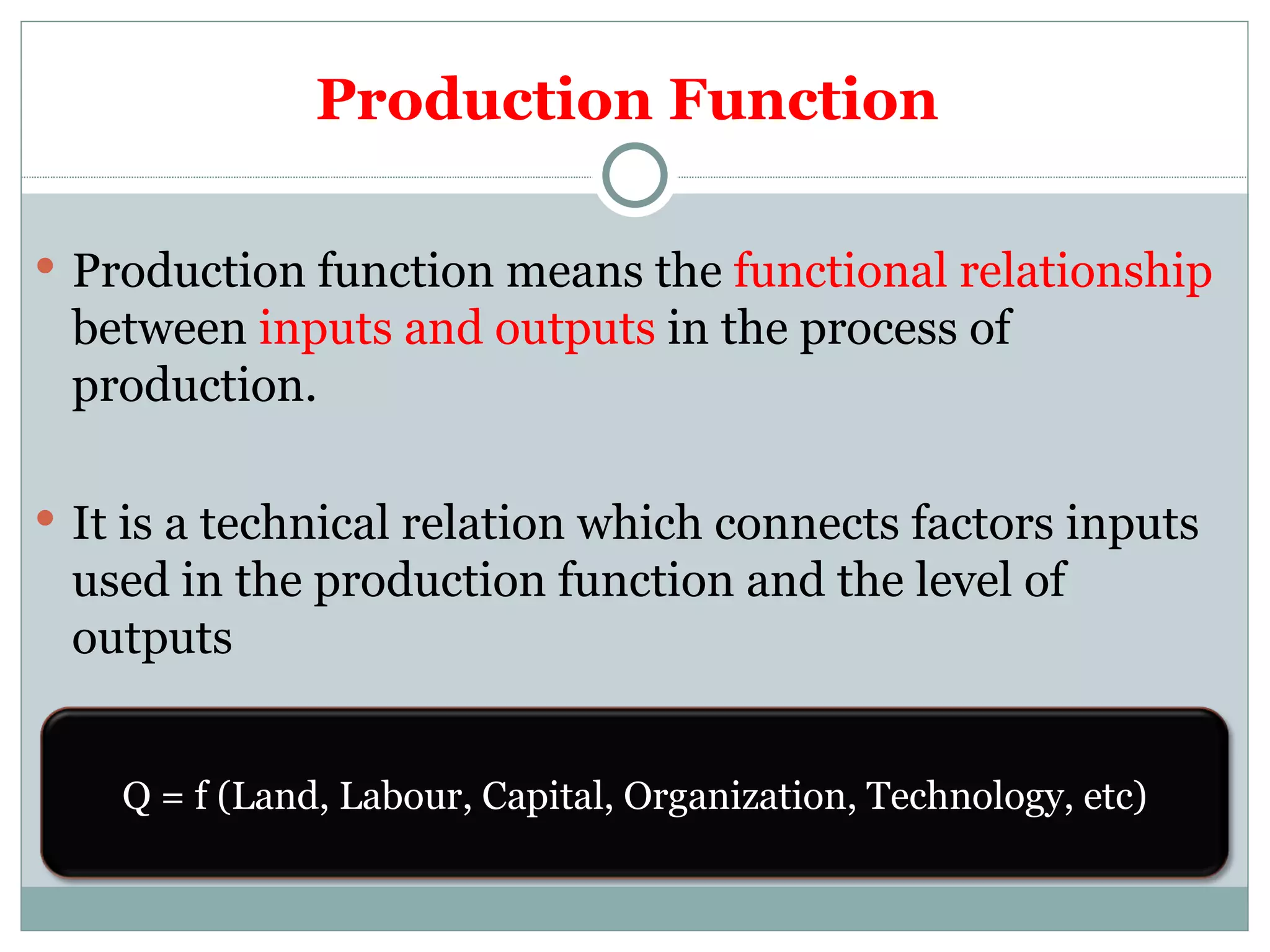 Theory of Production | PPT