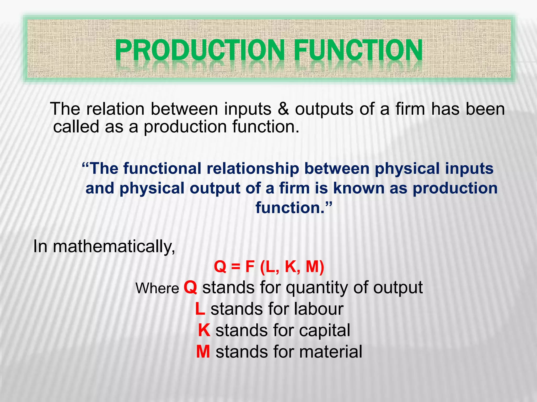 Theory of Production | PPTX