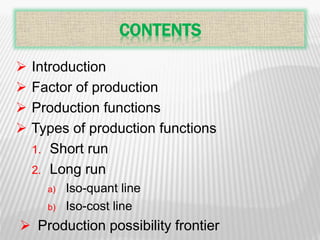 Theory of Production | PPT