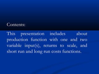 Theory of production | PPT