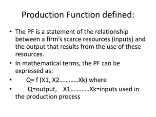 Theory of production | PPTX