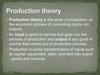 Theory of production by Raj Naik | PPTX