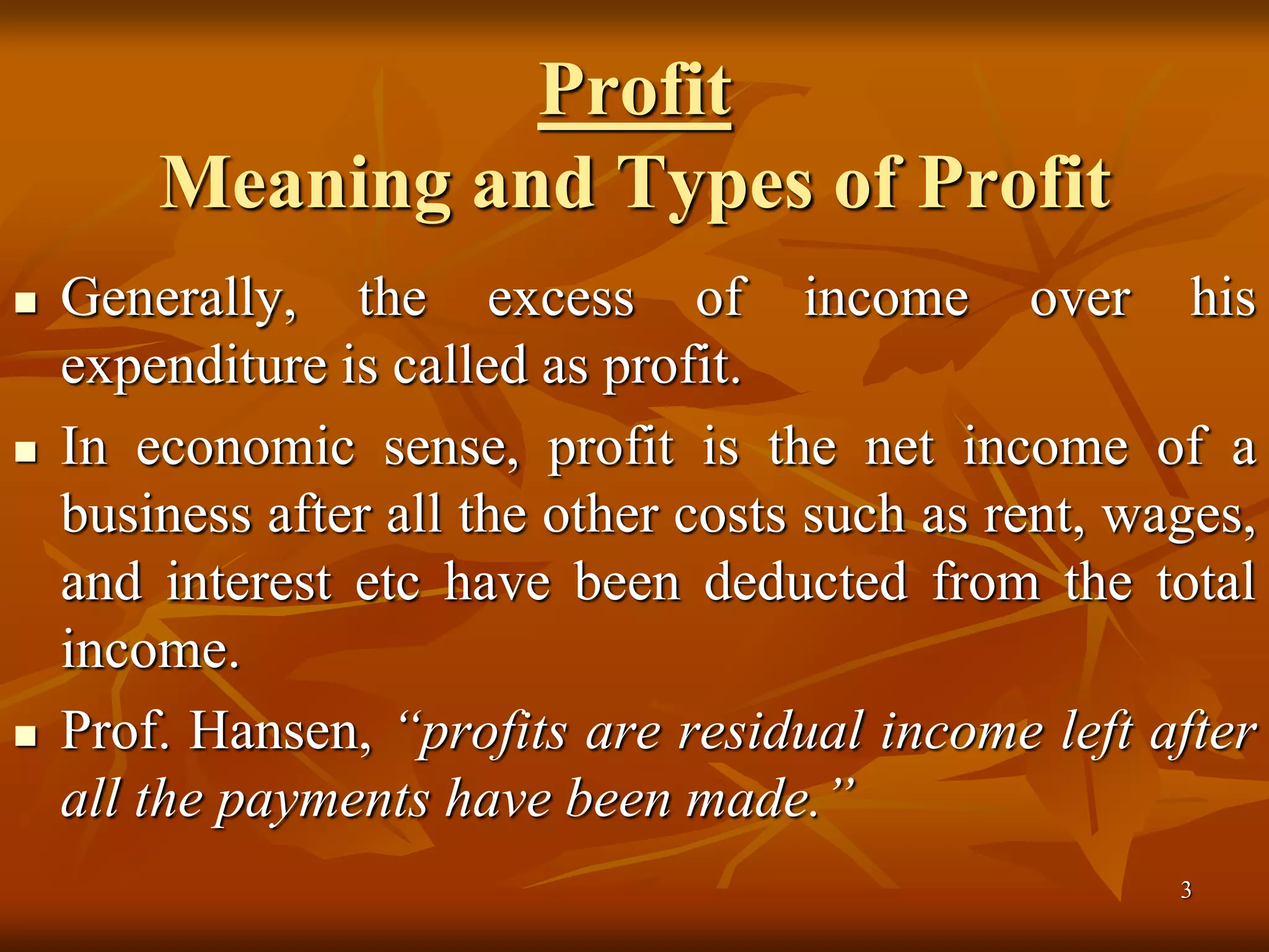 Theory of Profit | PPT