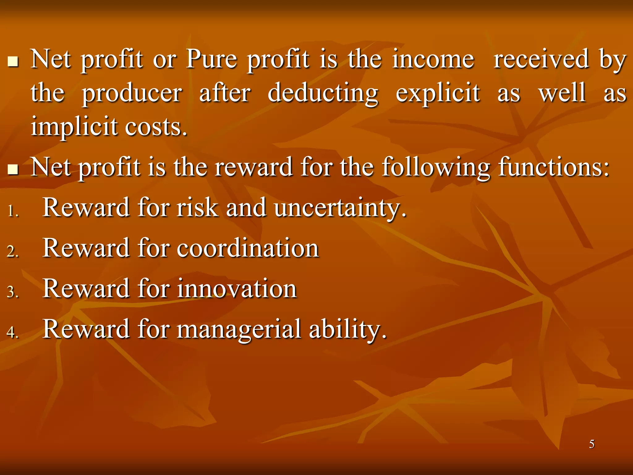 Theory of Profit | PPT